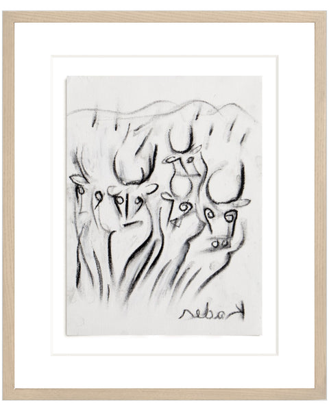 Runaround - Original Drawing By Kader Boly – The Vintage Rug Shop